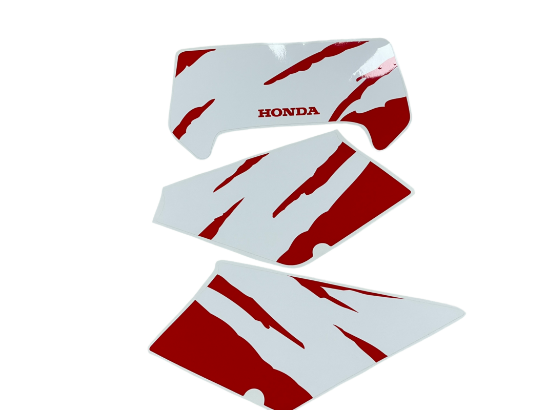 Stickerset Honda MT5 rood/wit korte zijkappen - Honda M Onderdelen